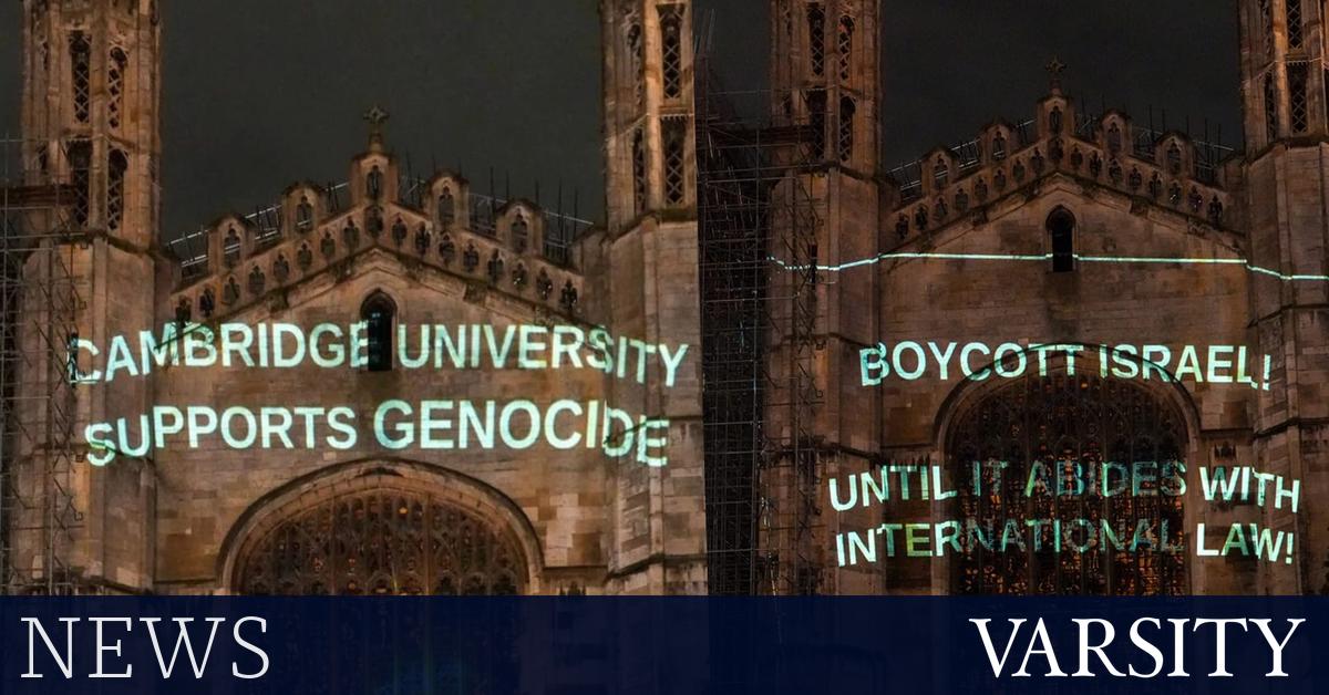 ‘Boycott Israel’ projected onto King’s College | Varsity