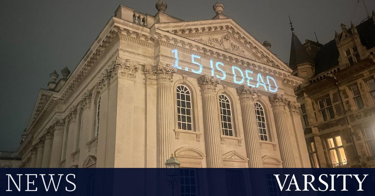 Activists project environmental message on Senate House | Varsity